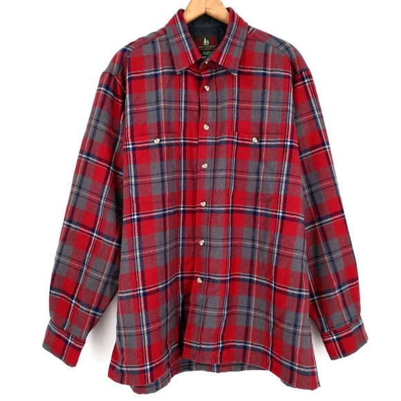 Vintage | Shirts | Vintage High Sierra Wool Red Plaid Flannel Shirt L ...